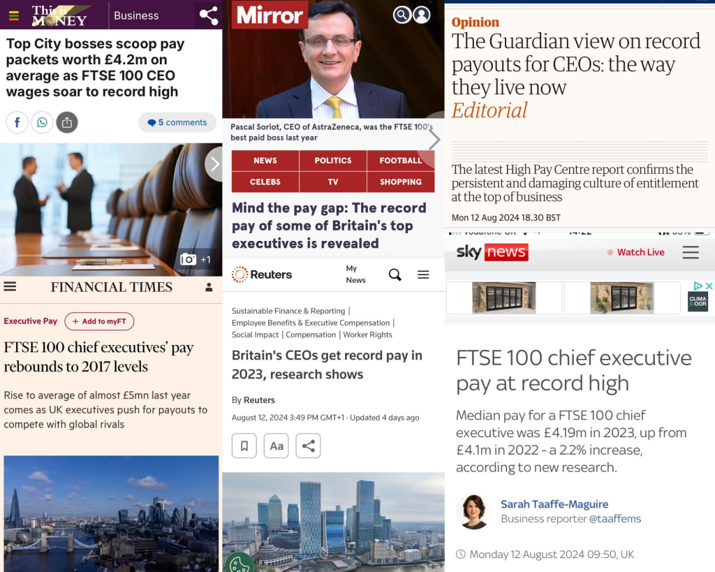 FTSE 100 CEO pay levels reach highest levels on record - the reaction ...